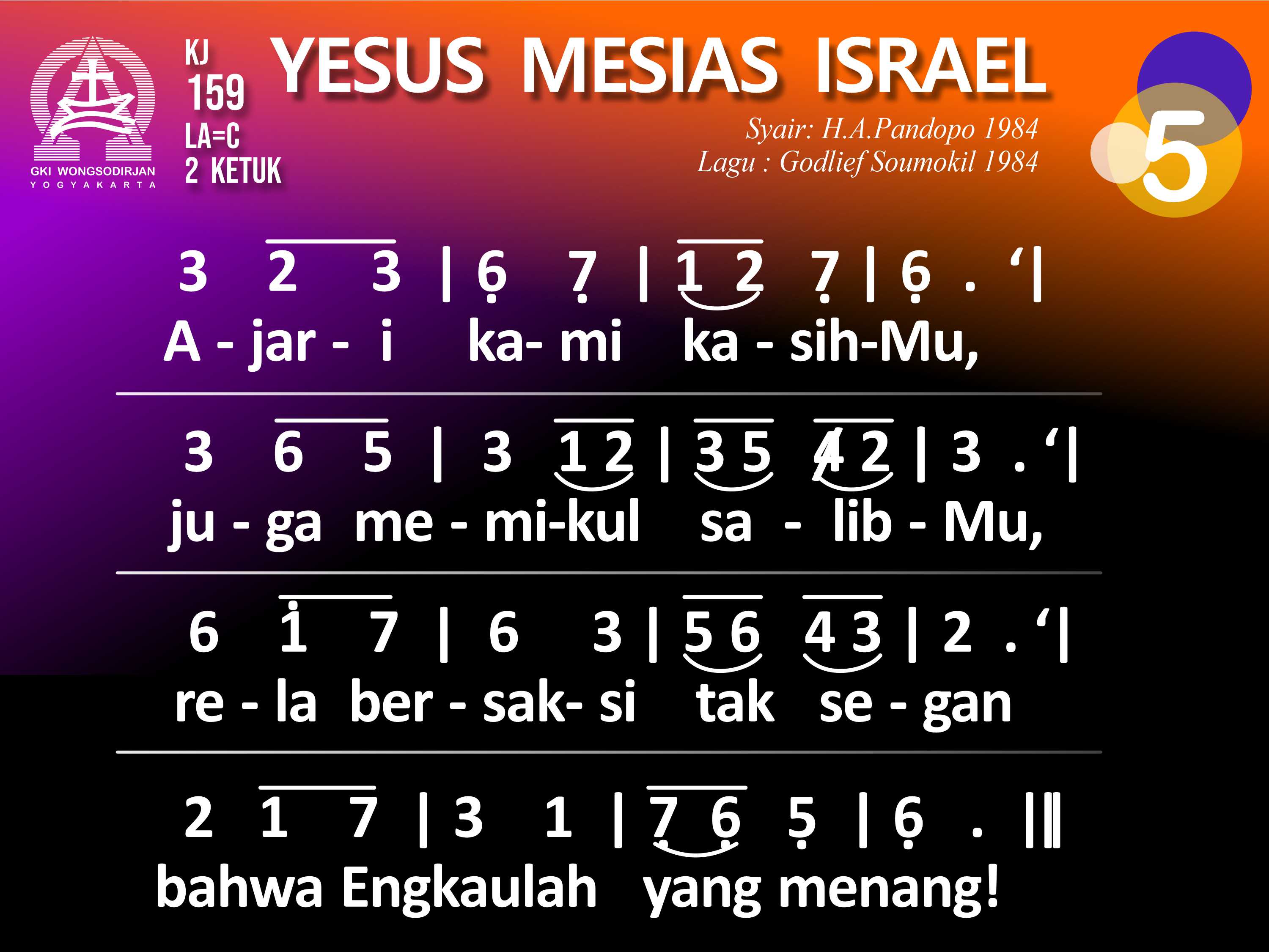 KidungOnline.com - KJ 159 YESUS, MESIAS ISRAEL