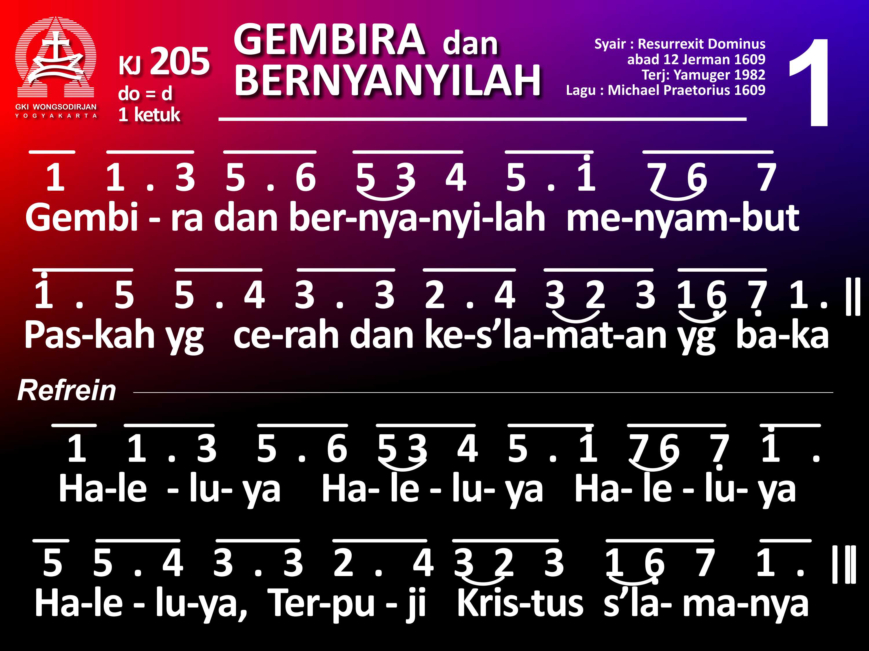 KidungOnline.com - KJ 205 GEMBIRA DAN NYANYILAH