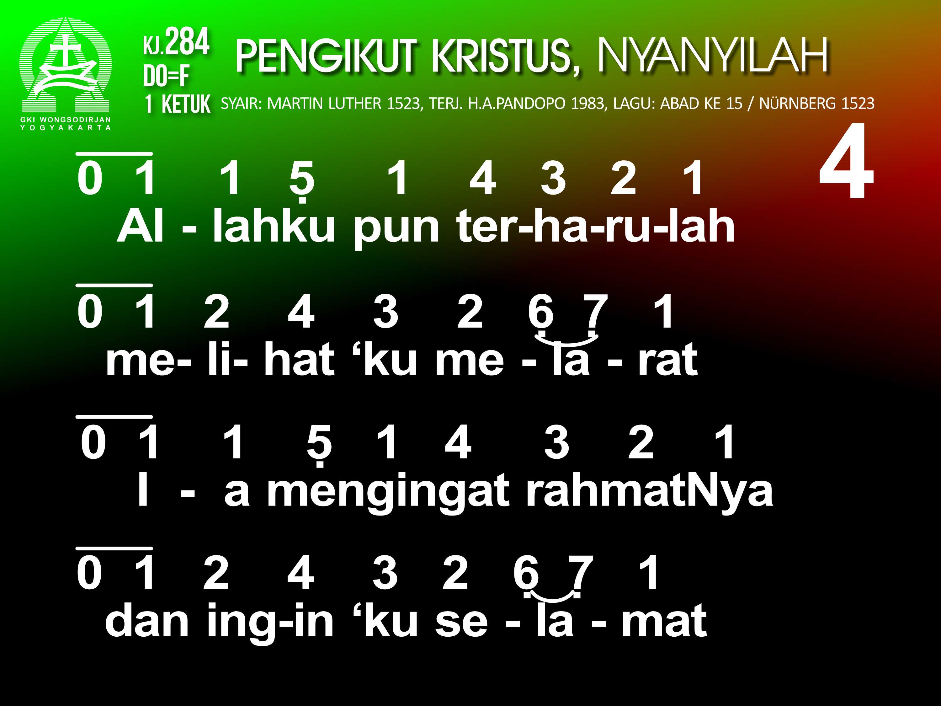 KidungOnline.com - KJ 284 PENGIKUT KRISTUS, NYANYILAH