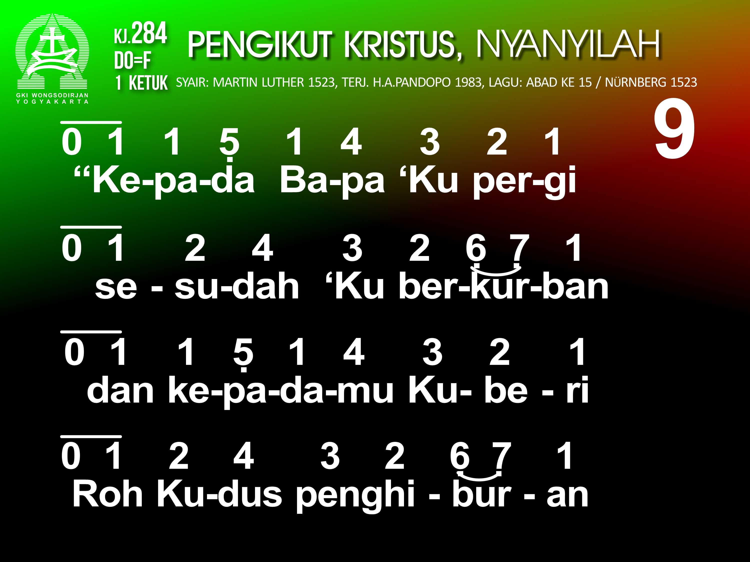 KidungOnline.com - KJ 284 PENGIKUT KRISTUS, NYANYILAH