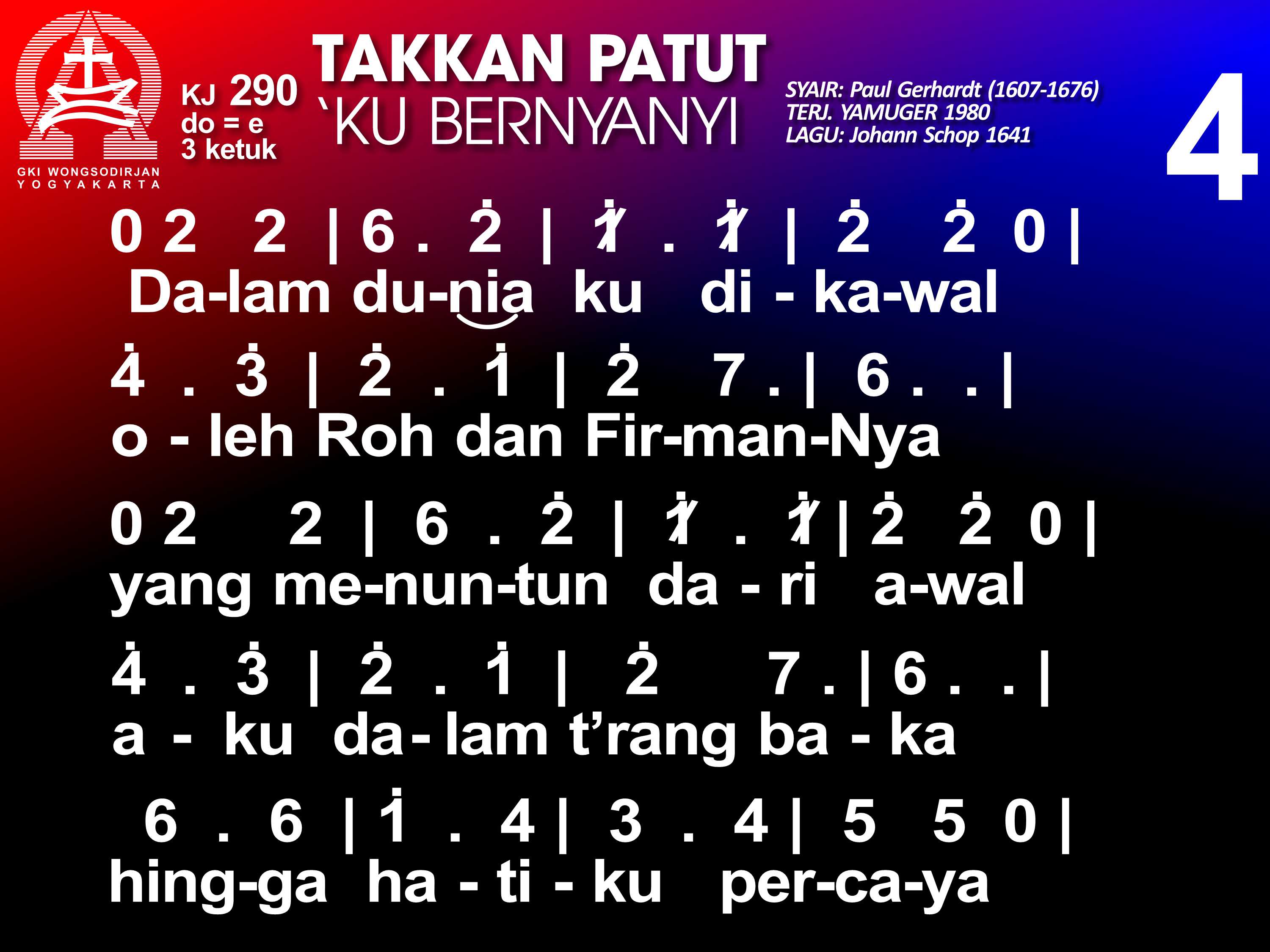 KidungOnline.com - KJ 290 TAKKAH PATUT KU BERNYANYI