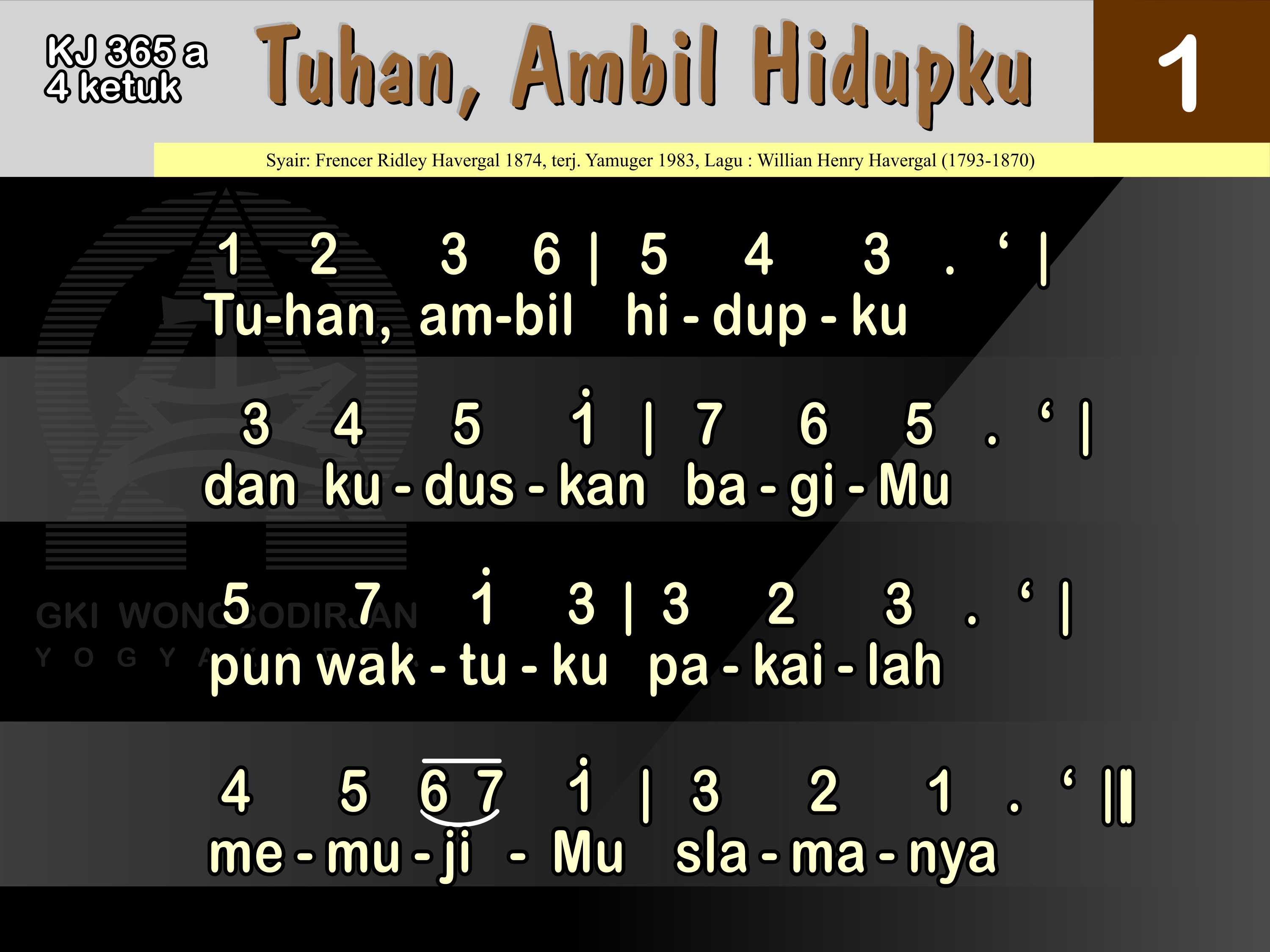 KidungOnline.com - KJ 365a TUHAN, AMBIL HIDUPKU