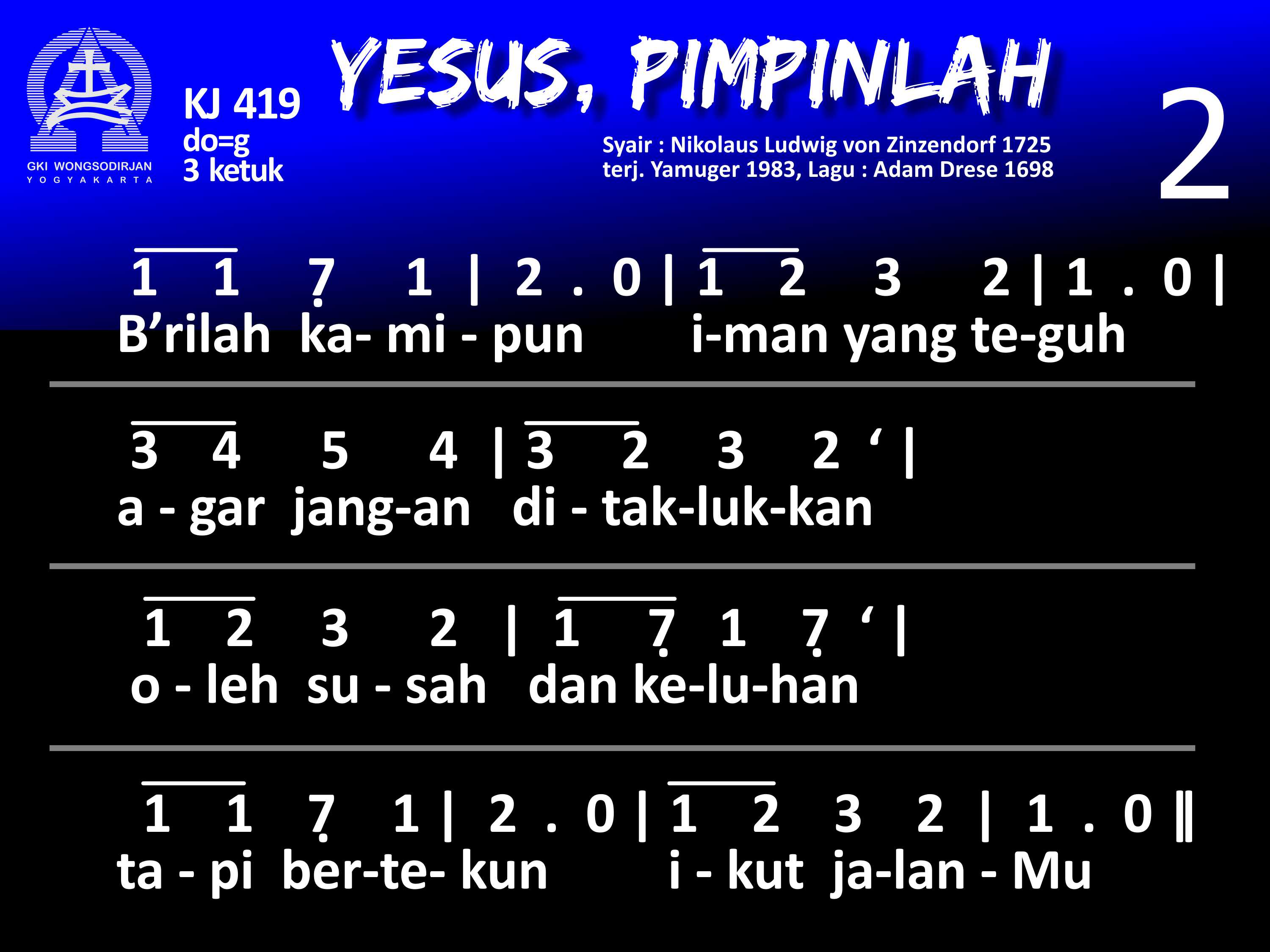 KidungOnline.com - KJ 419 YESUS, PIMPINLAH