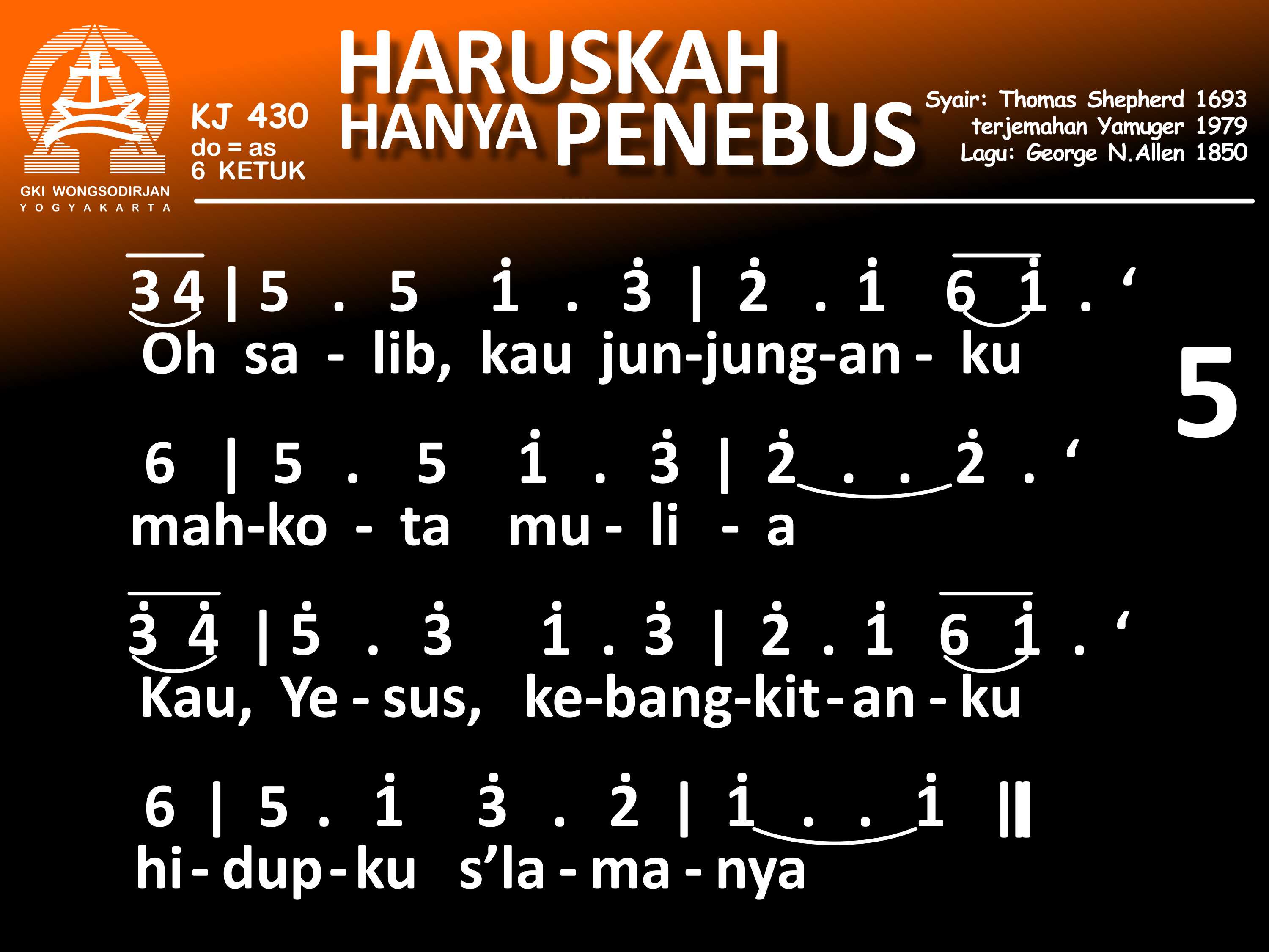 KidungOnline.com - KJ 430 HARUSKAH HANYA PENEBUS