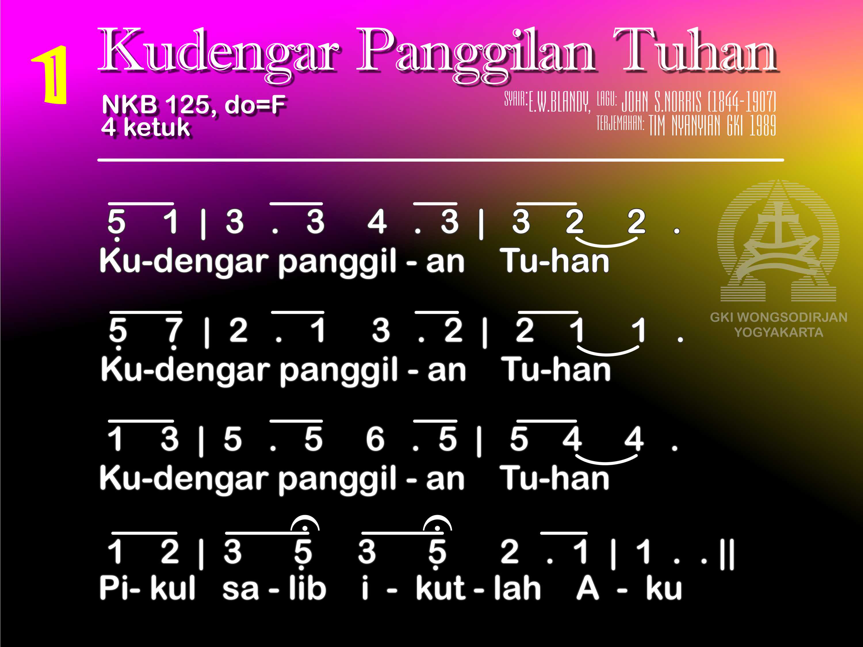 KidungOnline.com - NKB 125 KU DENGAR PANGGILAN TUHAN