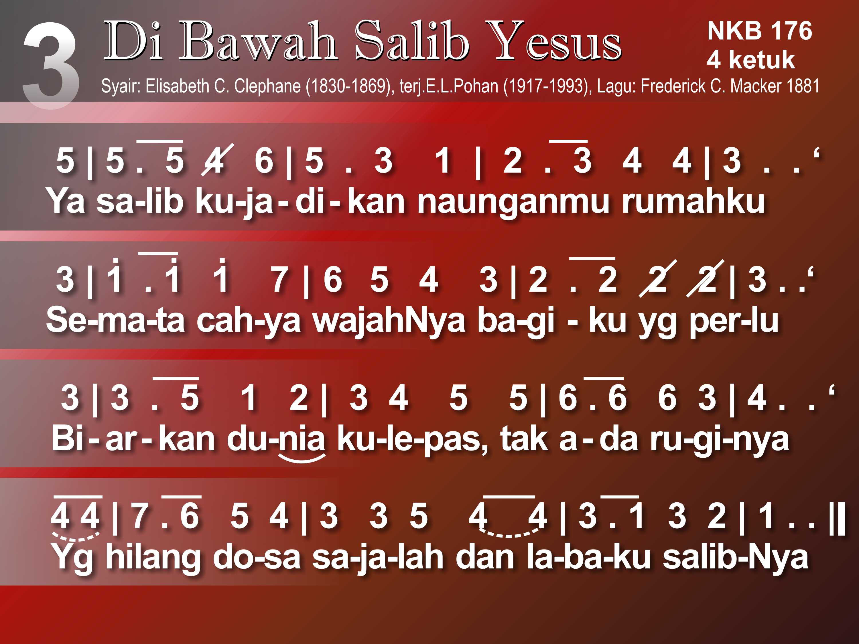 KidungOnline.com - NKB 176 DI BAWAH SALIB JESUS