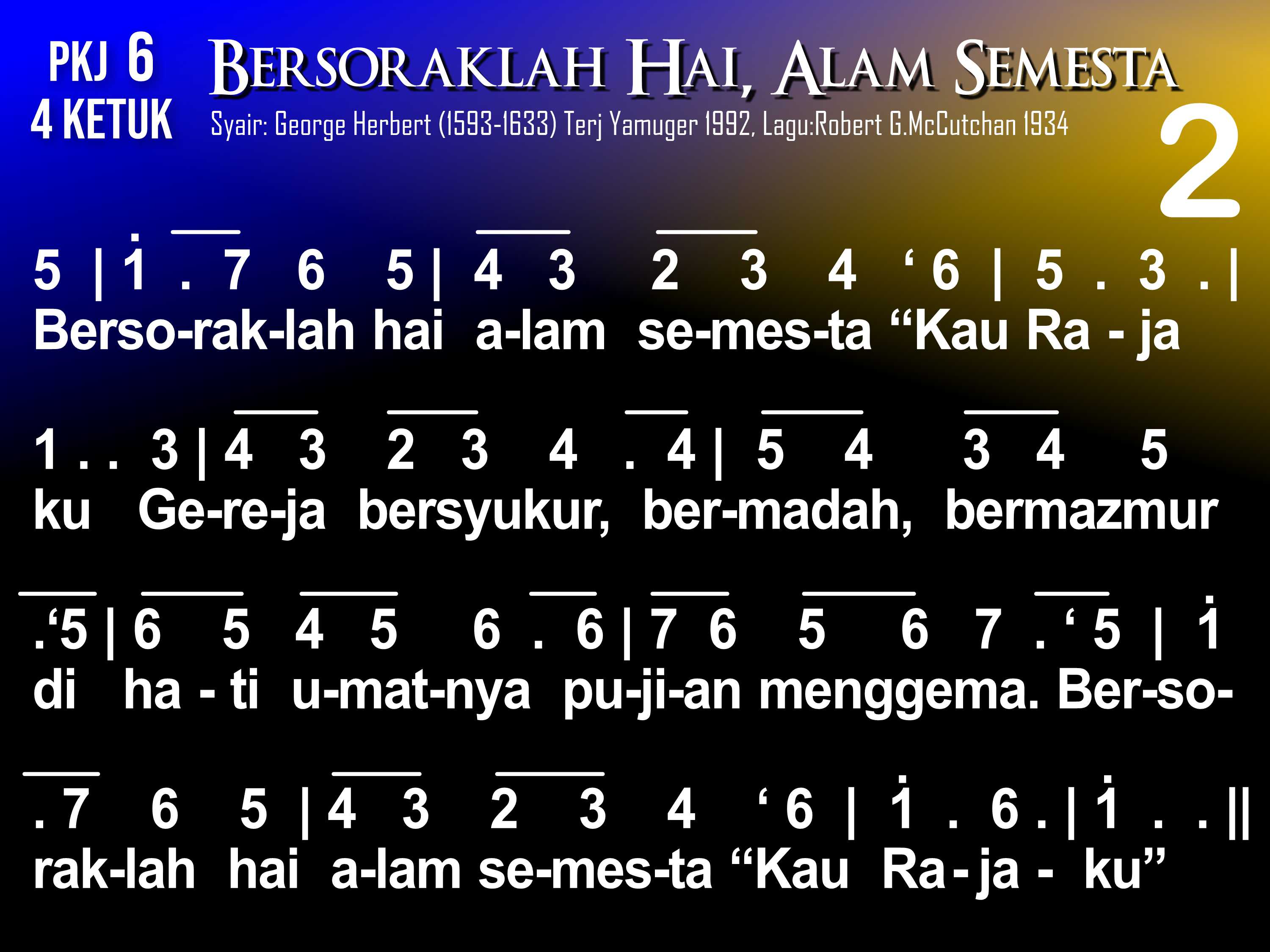 KidungOnline.com - PKJ 006 BERSORAKLAH, HAI ALAM SEMESTA