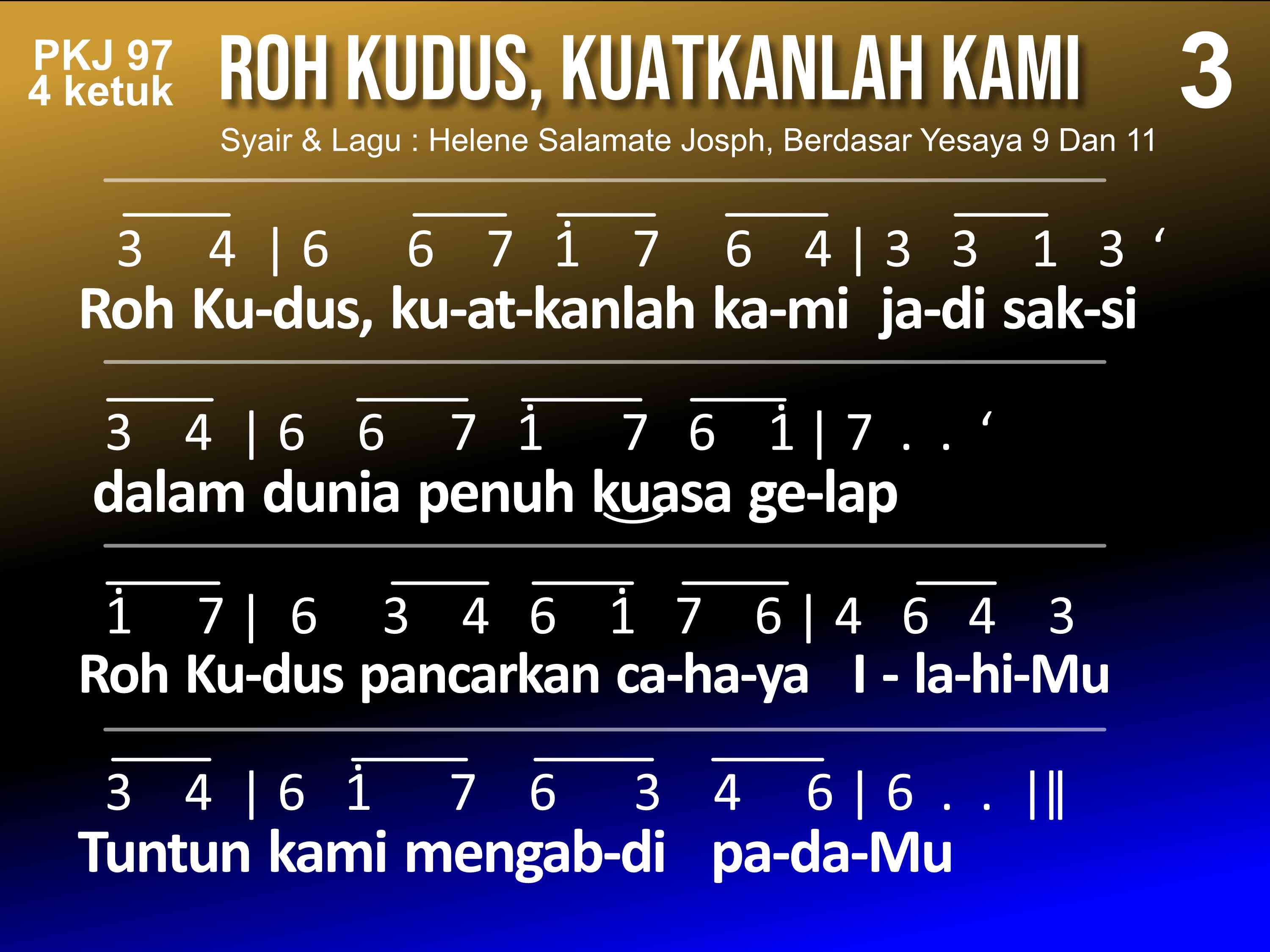 KidungOnline.com - PKJ 097 ROH KUDUS, KUATKANLAH KAMI