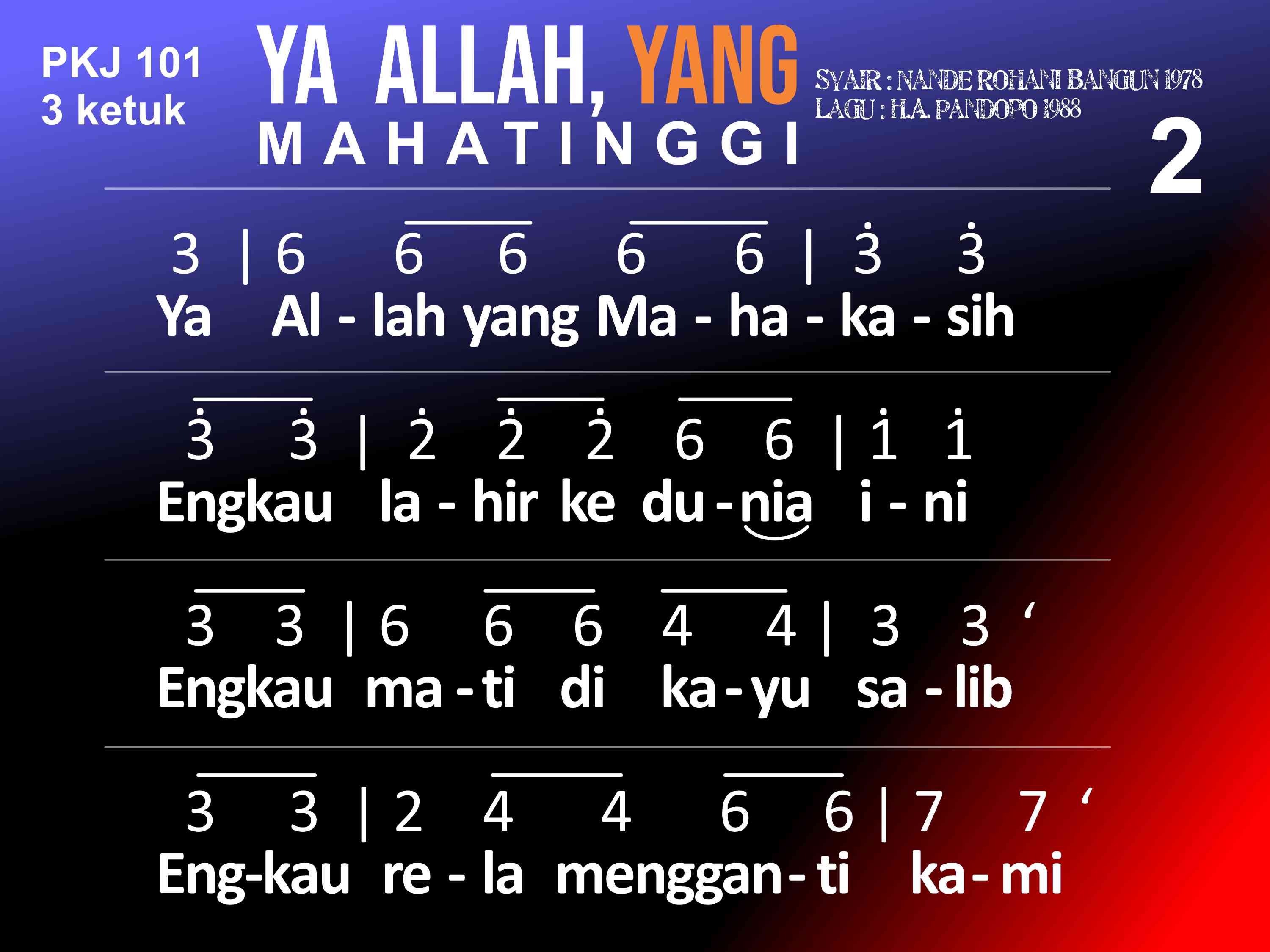 KidungOnline.com - PKJ 101 YA ALLAH YANG MAHATINGGI