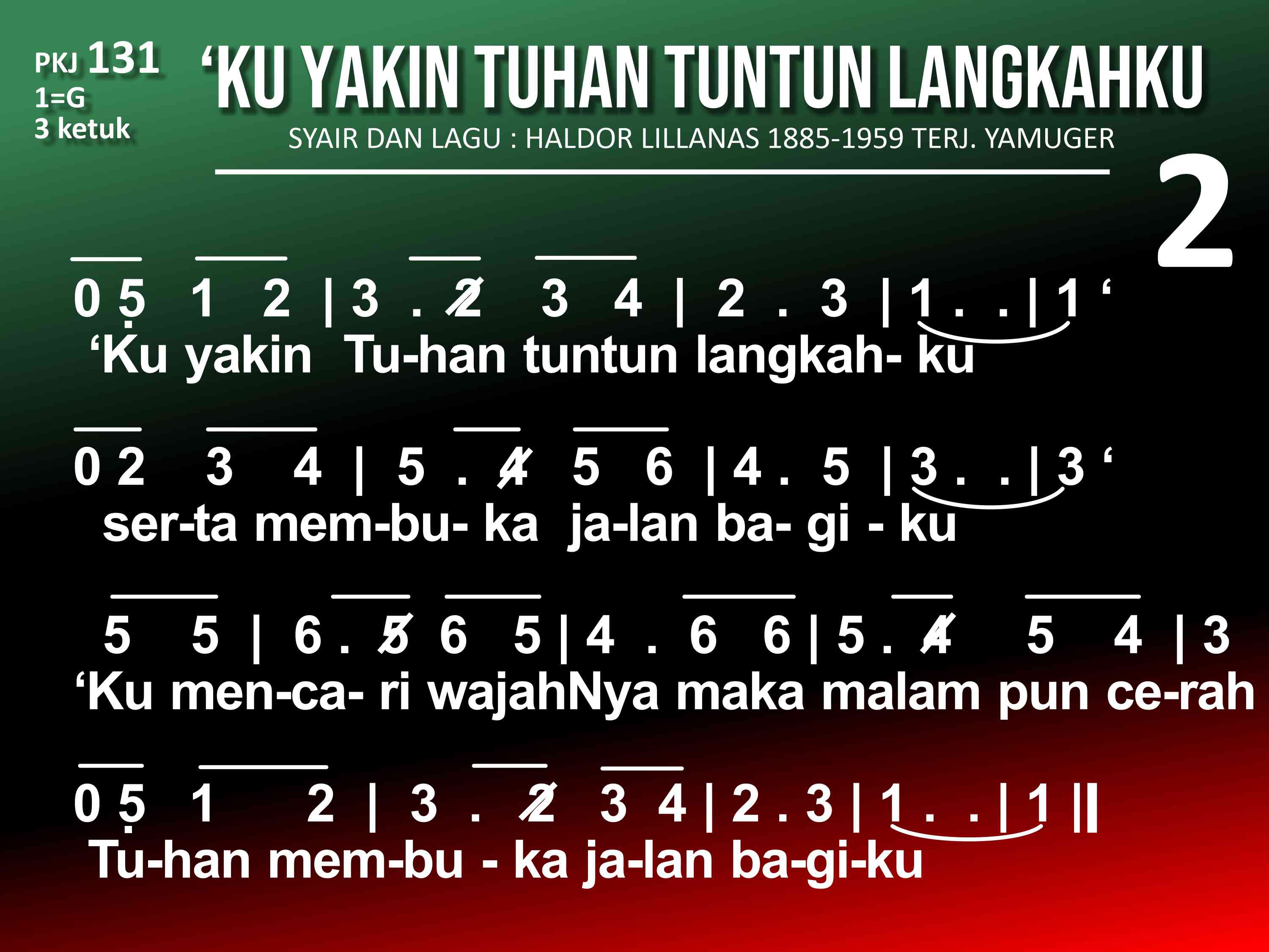 KidungOnline.com - PKJ 131 KU YAKIN TUHAN TUNTUN LANGKAHKU