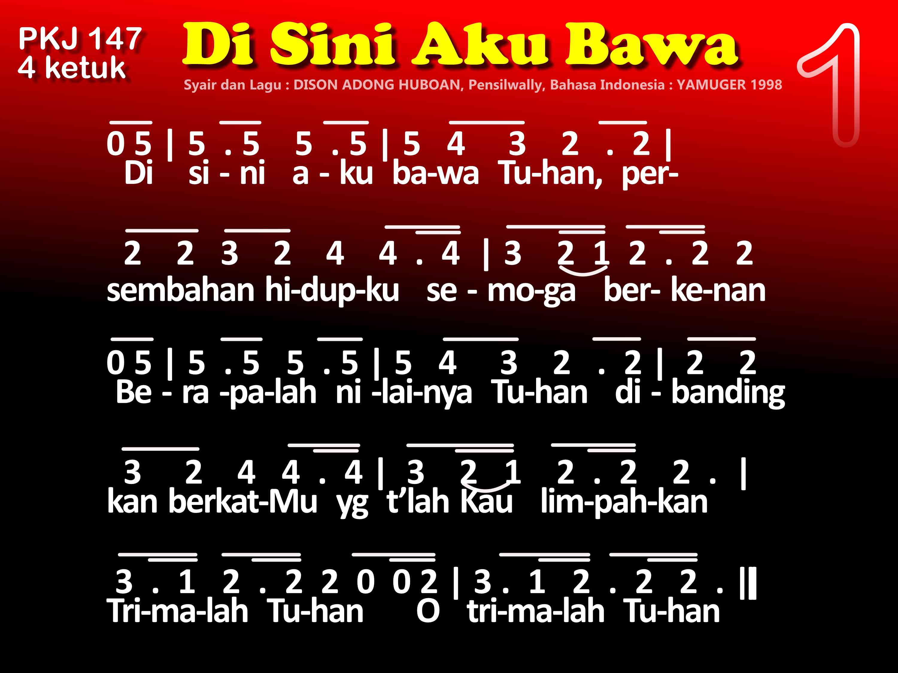 KidungOnline.com - PKJ 147 DI SINI AKU BAWA