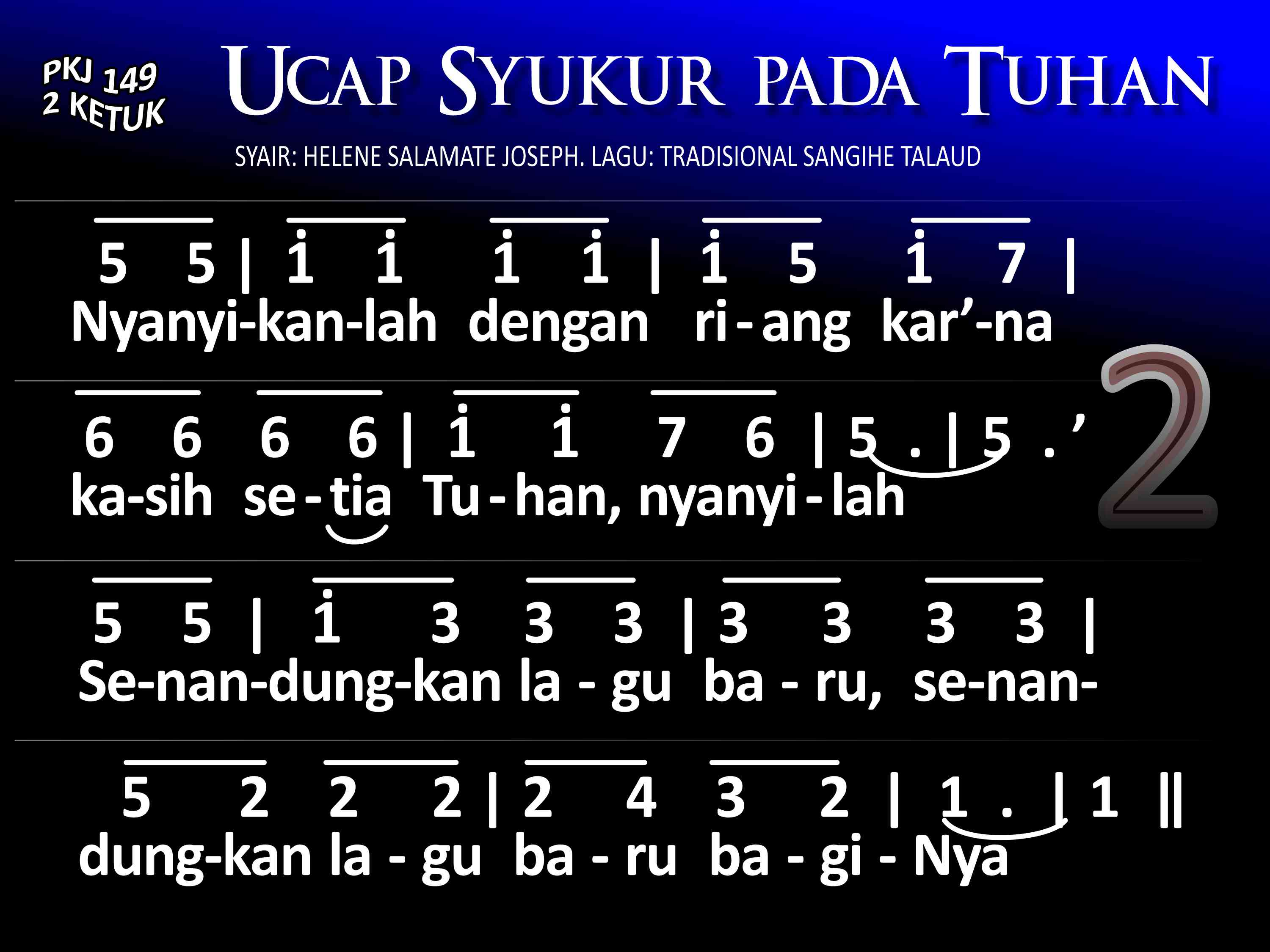 KidungOnline.com - PKJ 149 UCAP SYUKUR PADA TUHAN