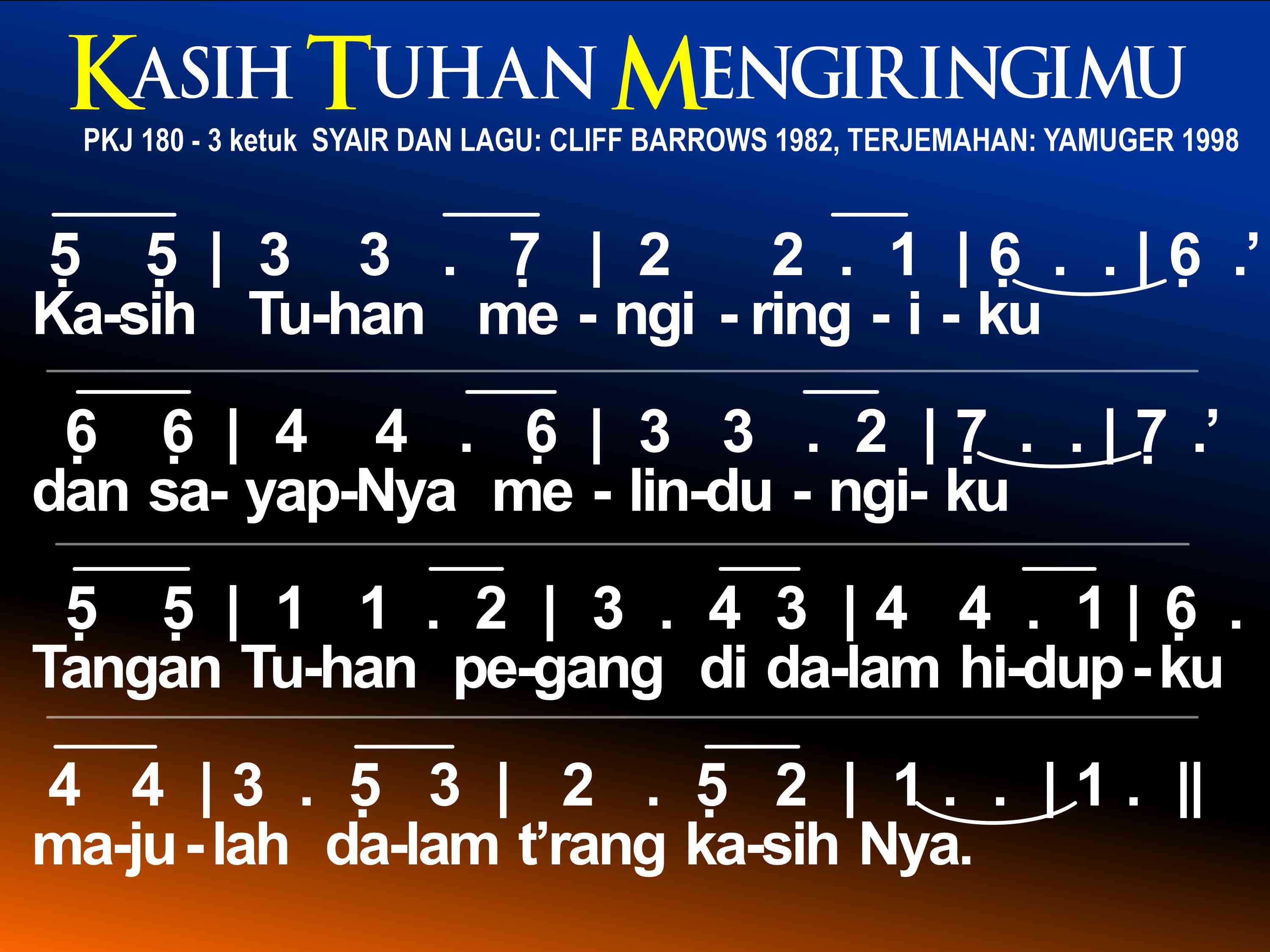 KidungOnline.com - PKJ 180 KASIH TUHAN MENGIRINGIMU