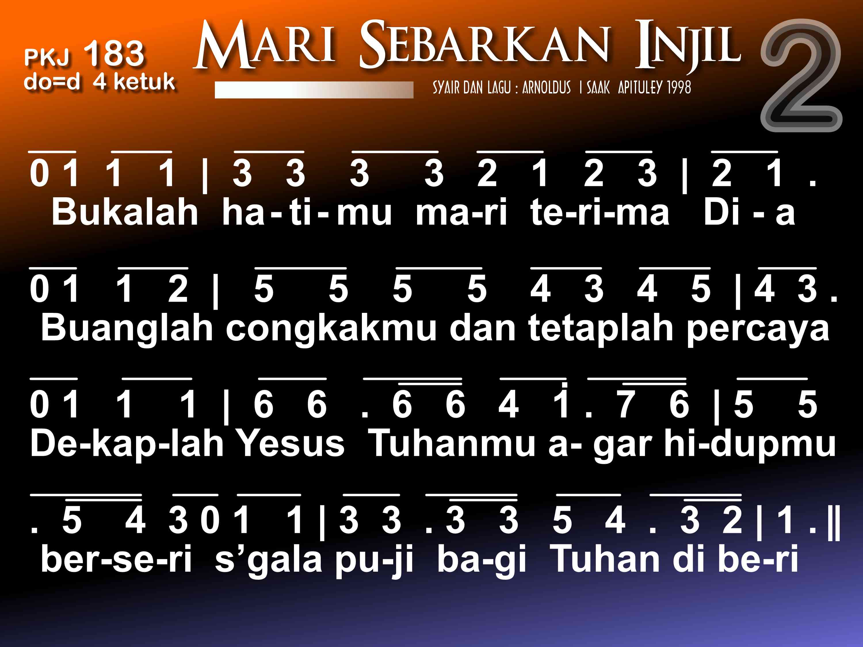 KidungOnline.com - PKJ 183 MARI SEBARKAN INJIL