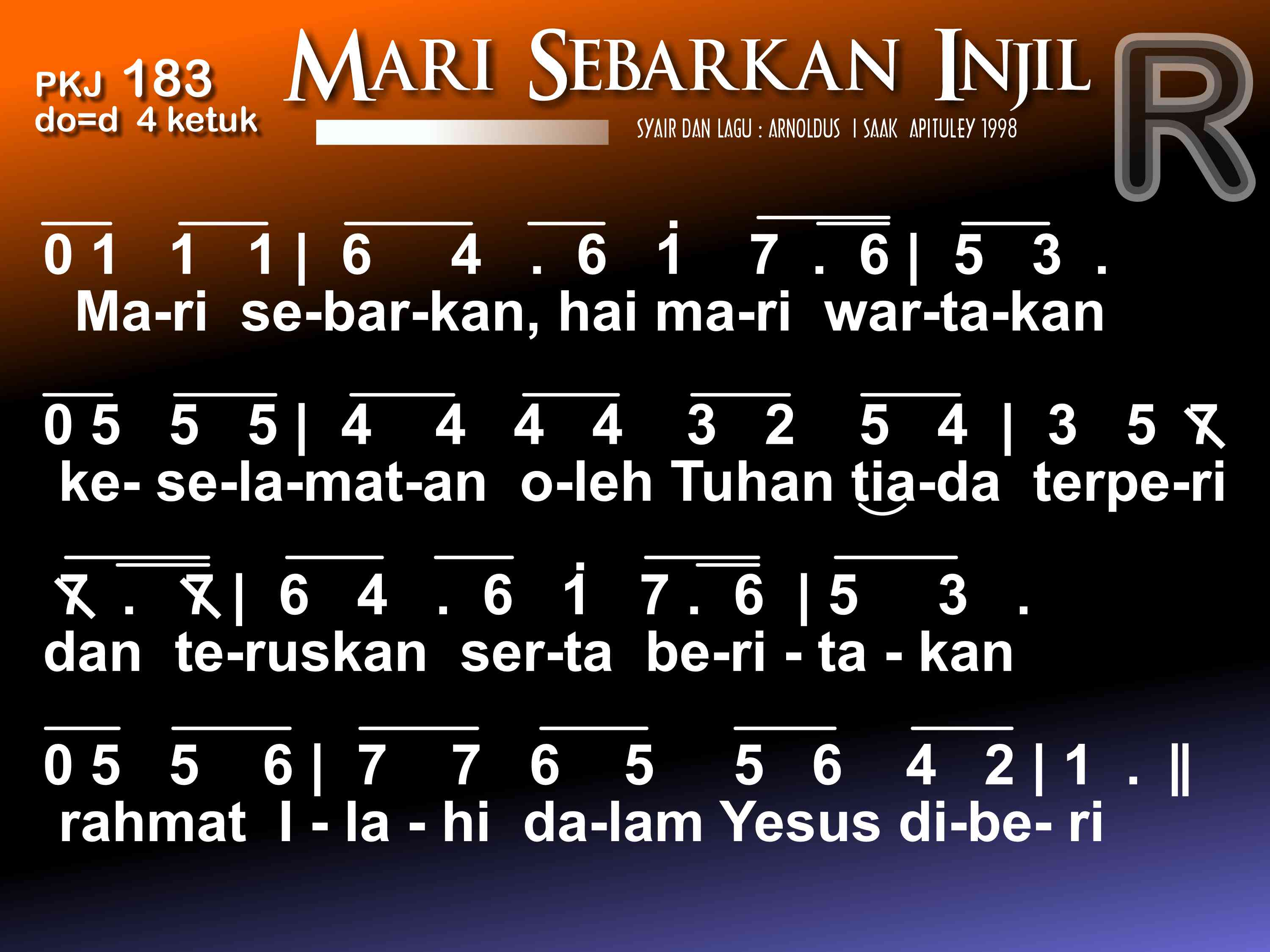 KidungOnline.com - PKJ 183 MARI SEBARKAN INJIL