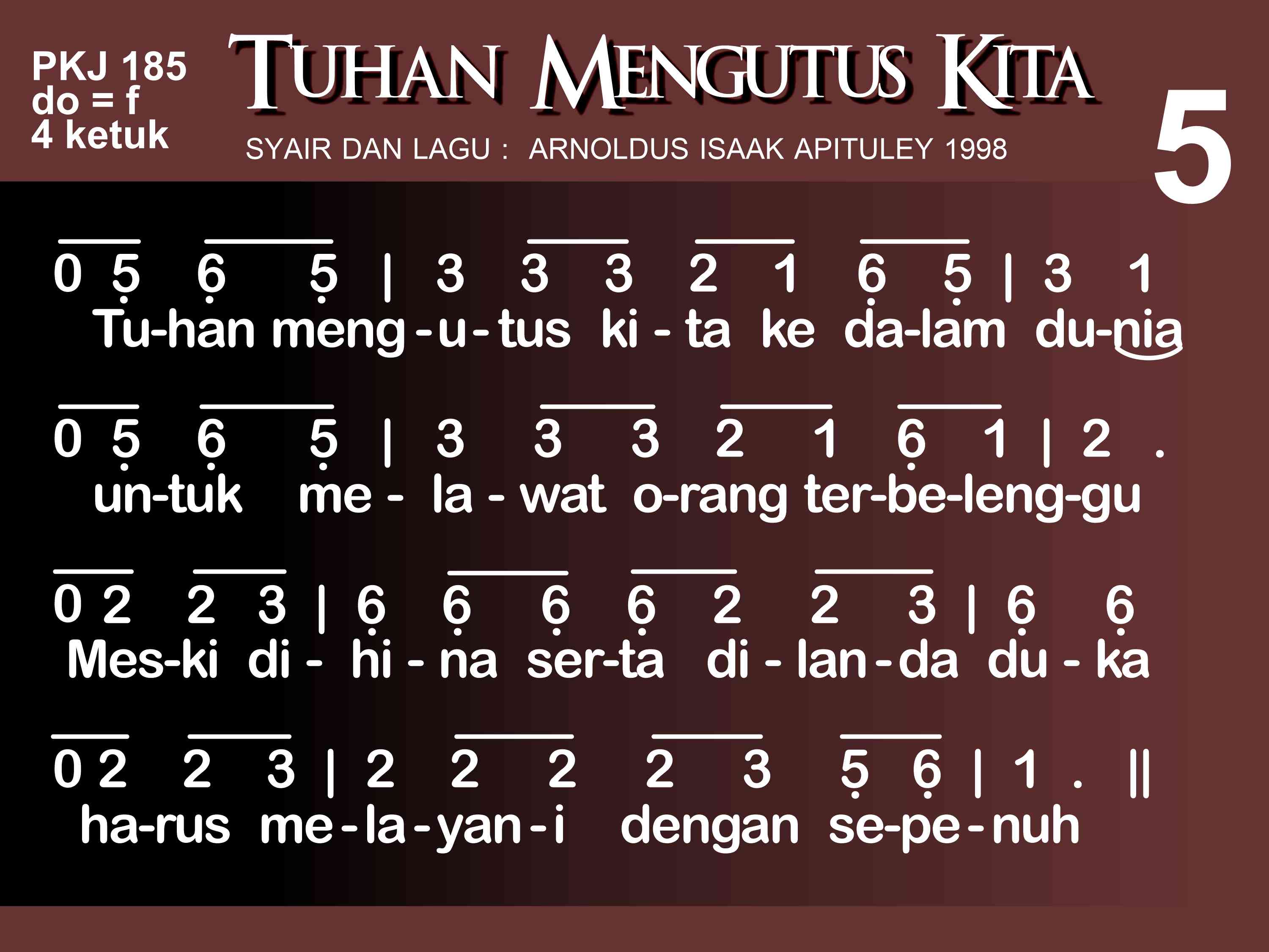 KidungOnline.com - PKJ 185 TUHAN MENGUTUS KITA