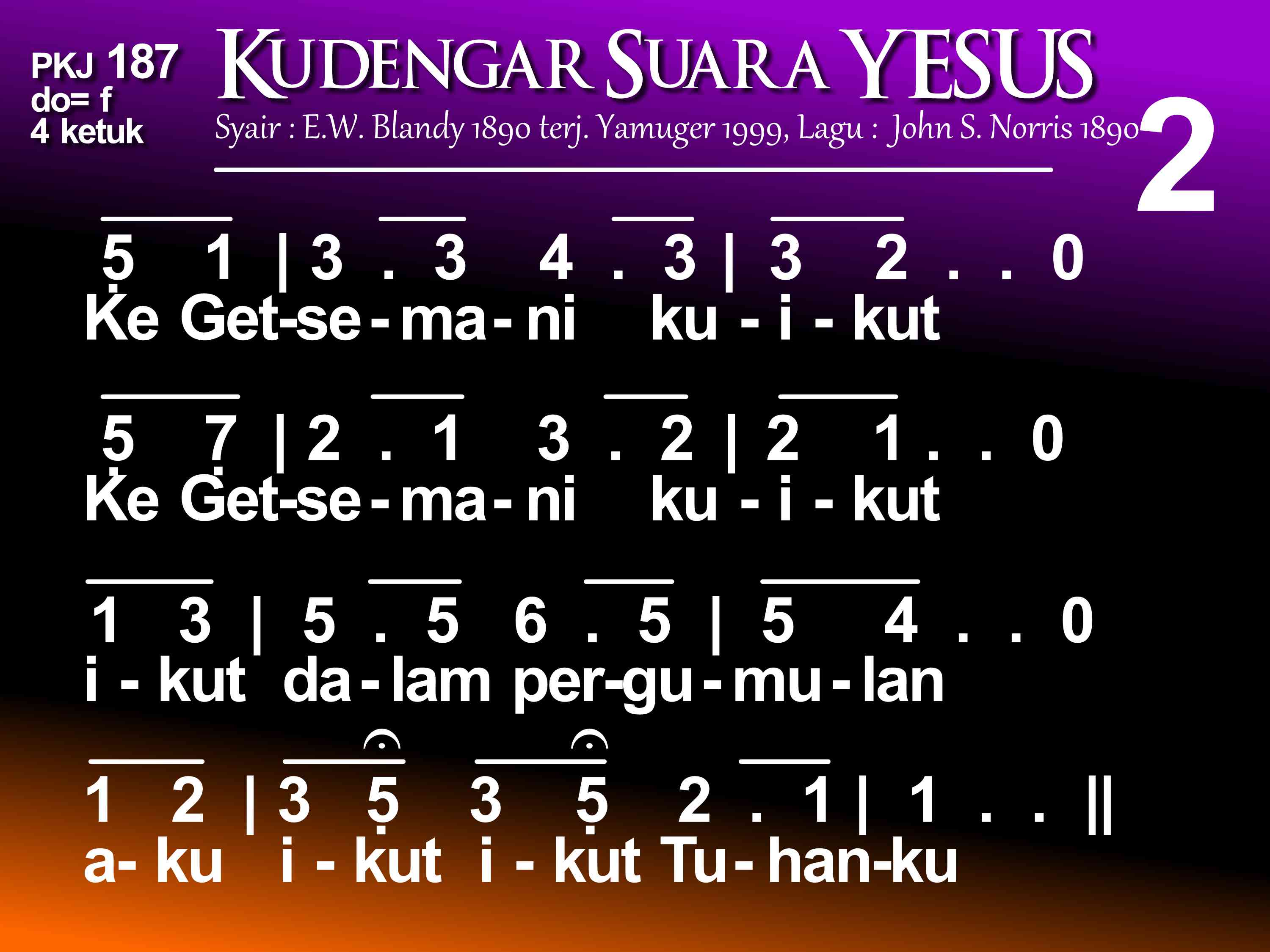 KidungOnline.com - PKJ 187 KUDENGAR SUARA YESUS