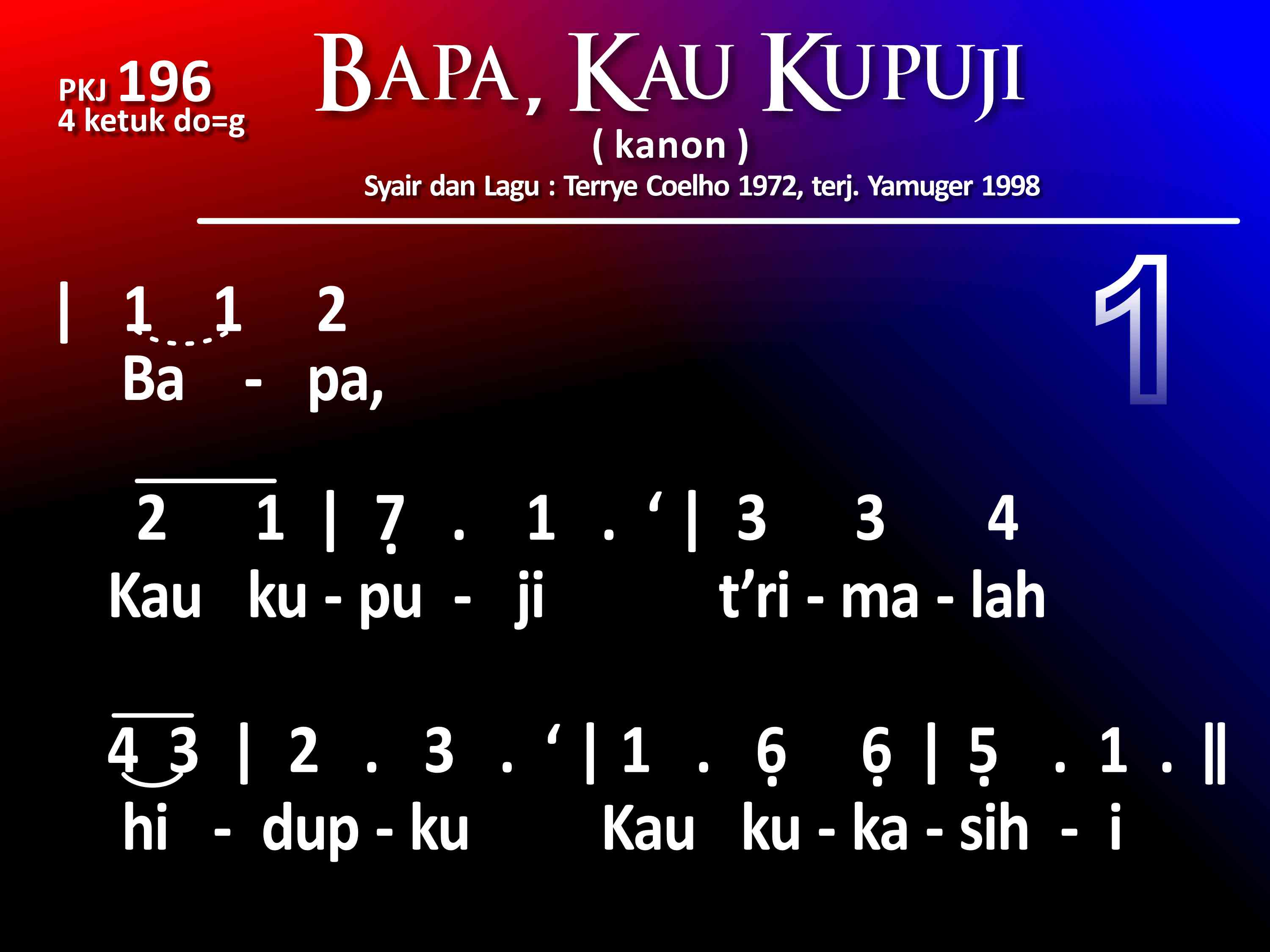 KidungOnline.com - PKJ 196 BAPA, KAU KUPUJI