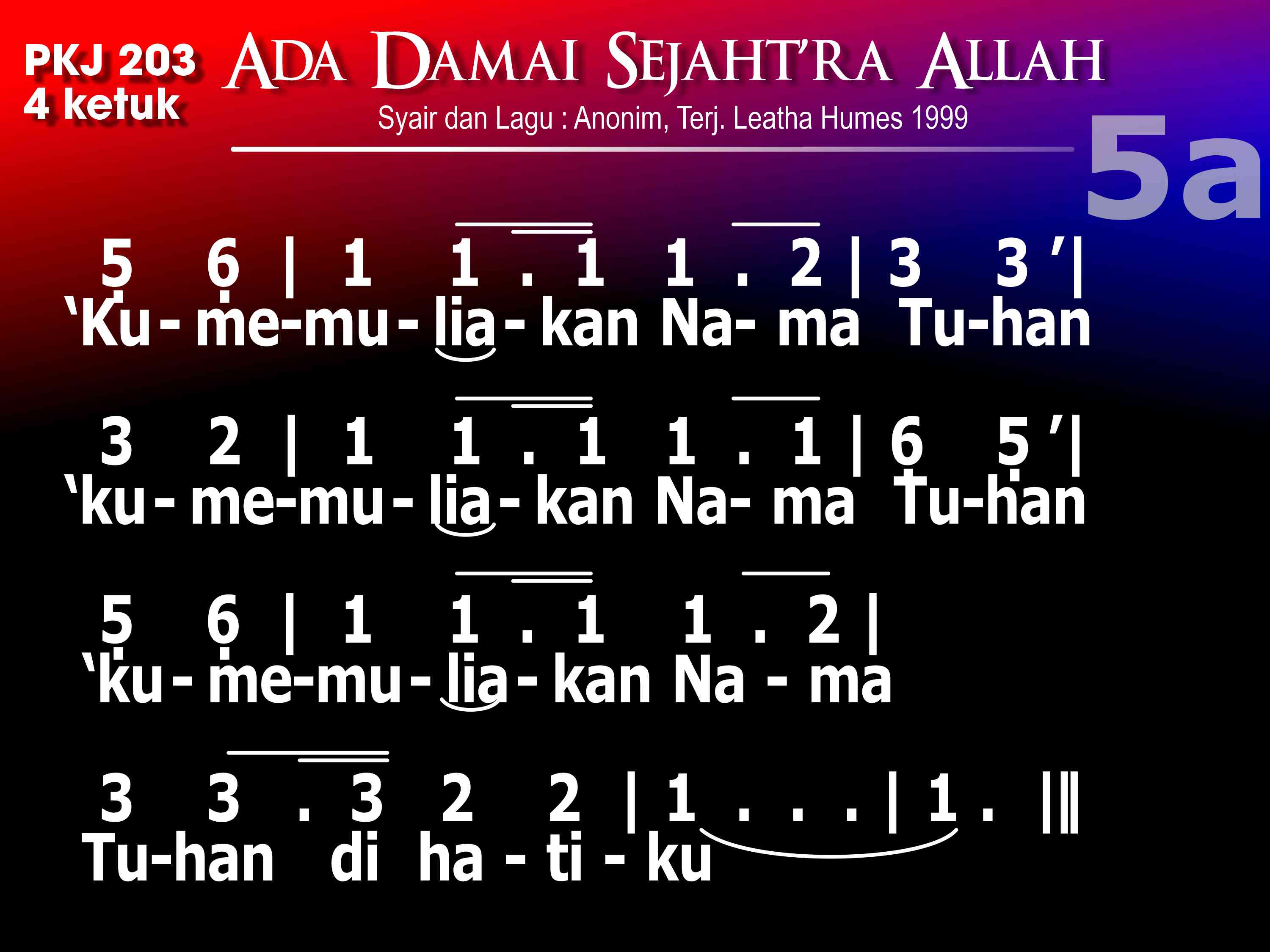KidungOnline.com - PKJ 203 ADA DAMAI SEJAHTRA ALLAH
