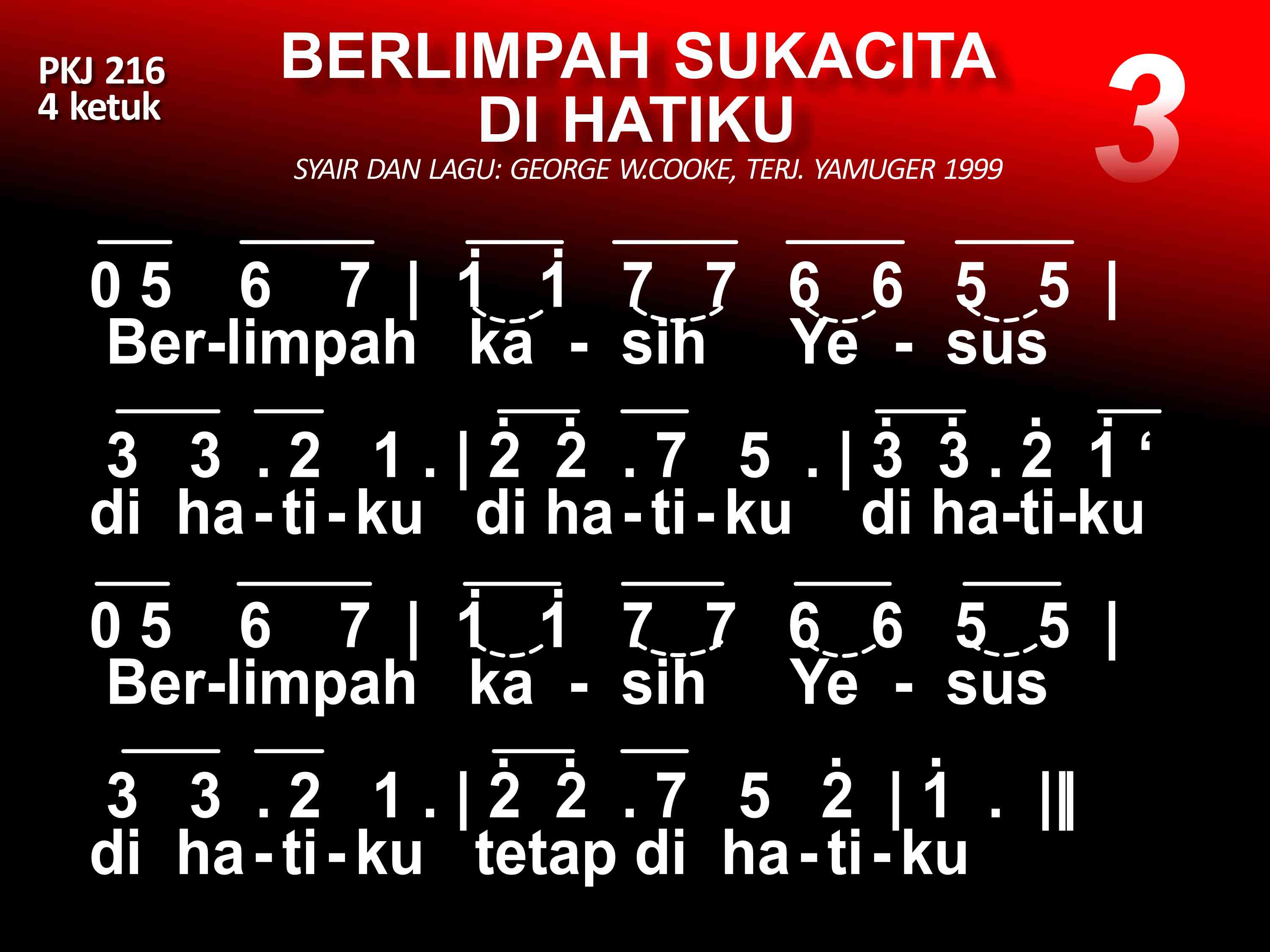 KidungOnline.com - PKJ 216 BERLIMPAH SUKACITA DI HATIKU