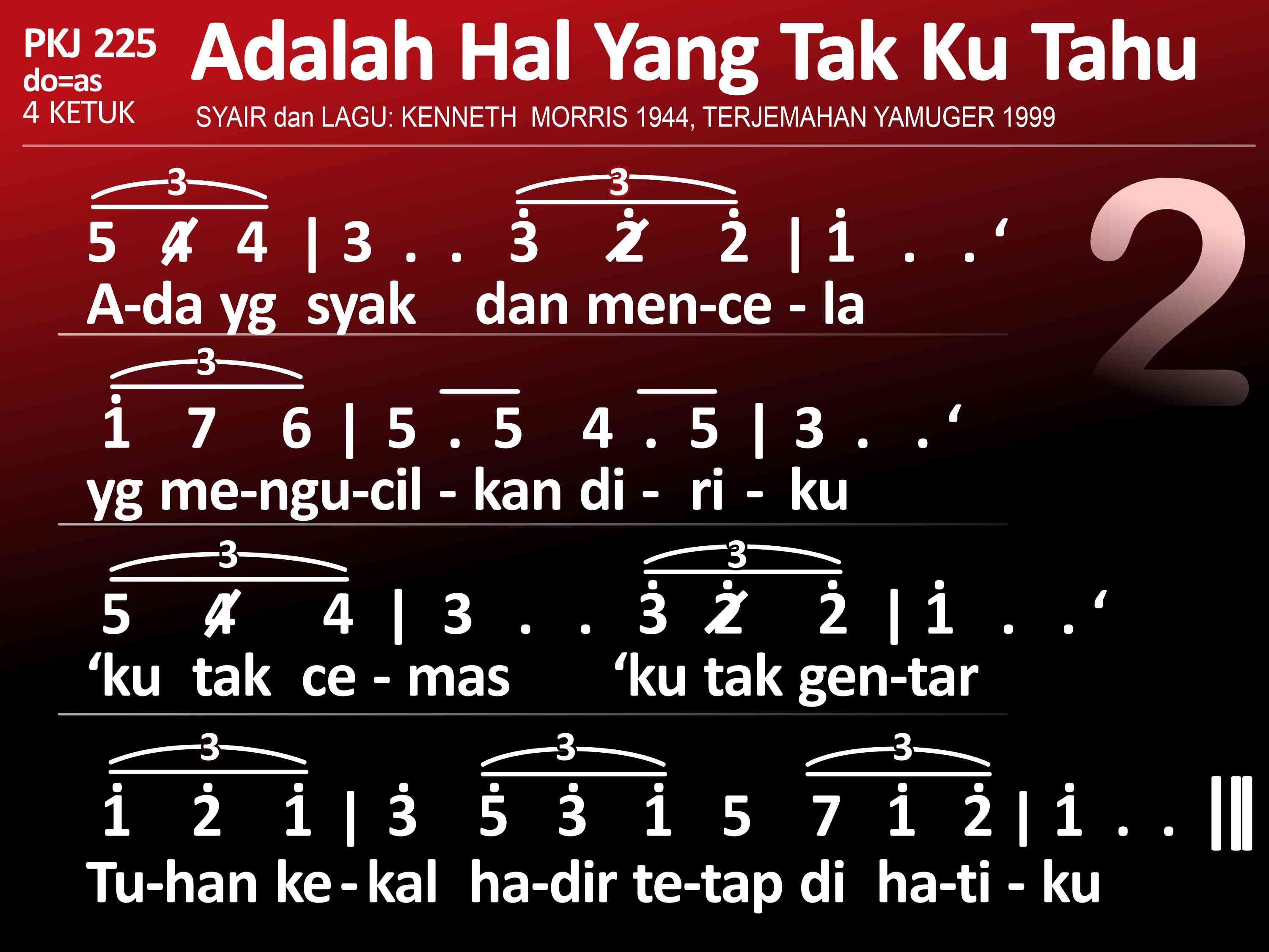 KidungOnline.com - PKJ 225 ADALAH HAL YANG TAK KU TAHU