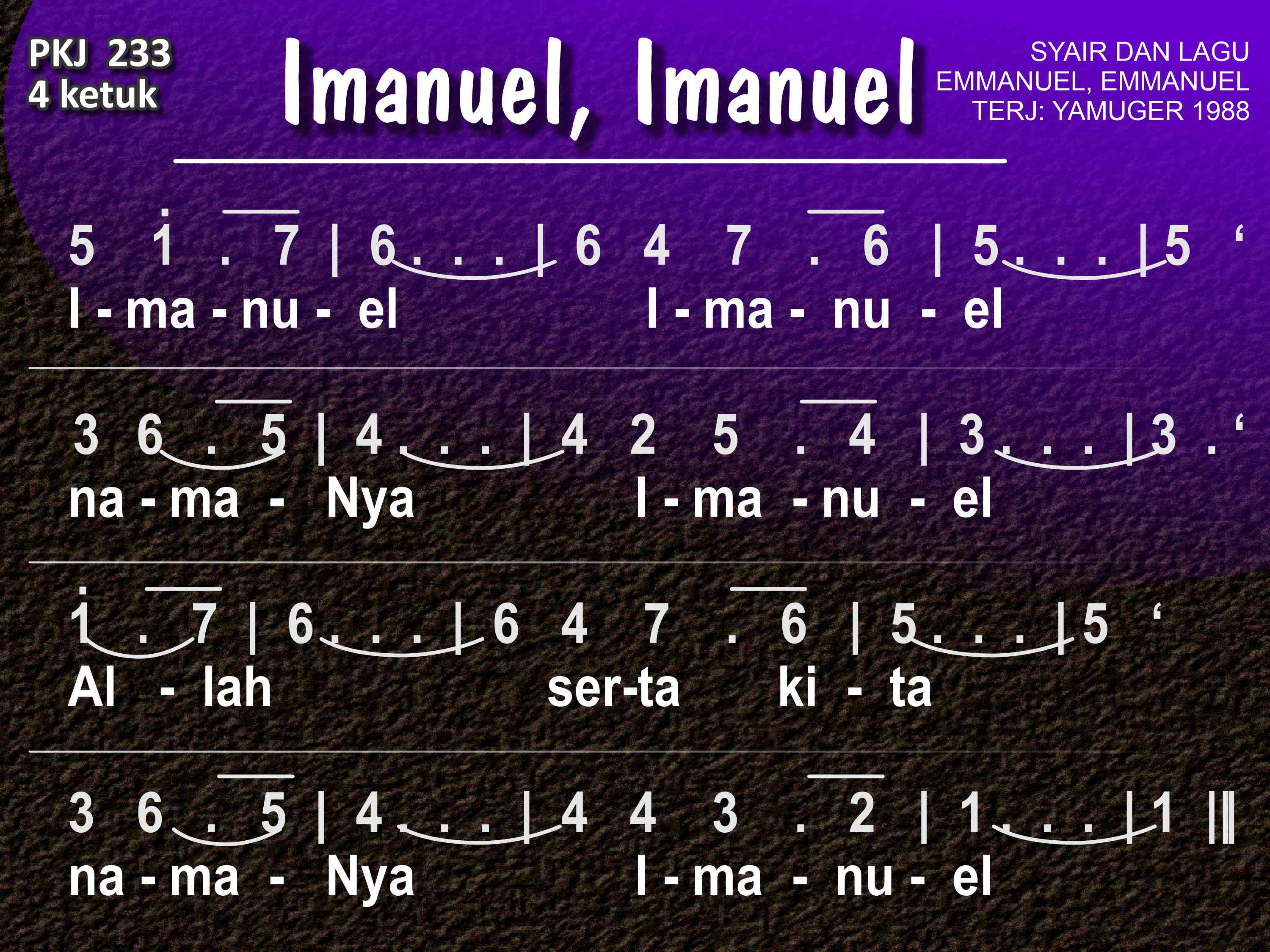 KidungOnline.com - PKJ 233 IMANUEL IMANUEL