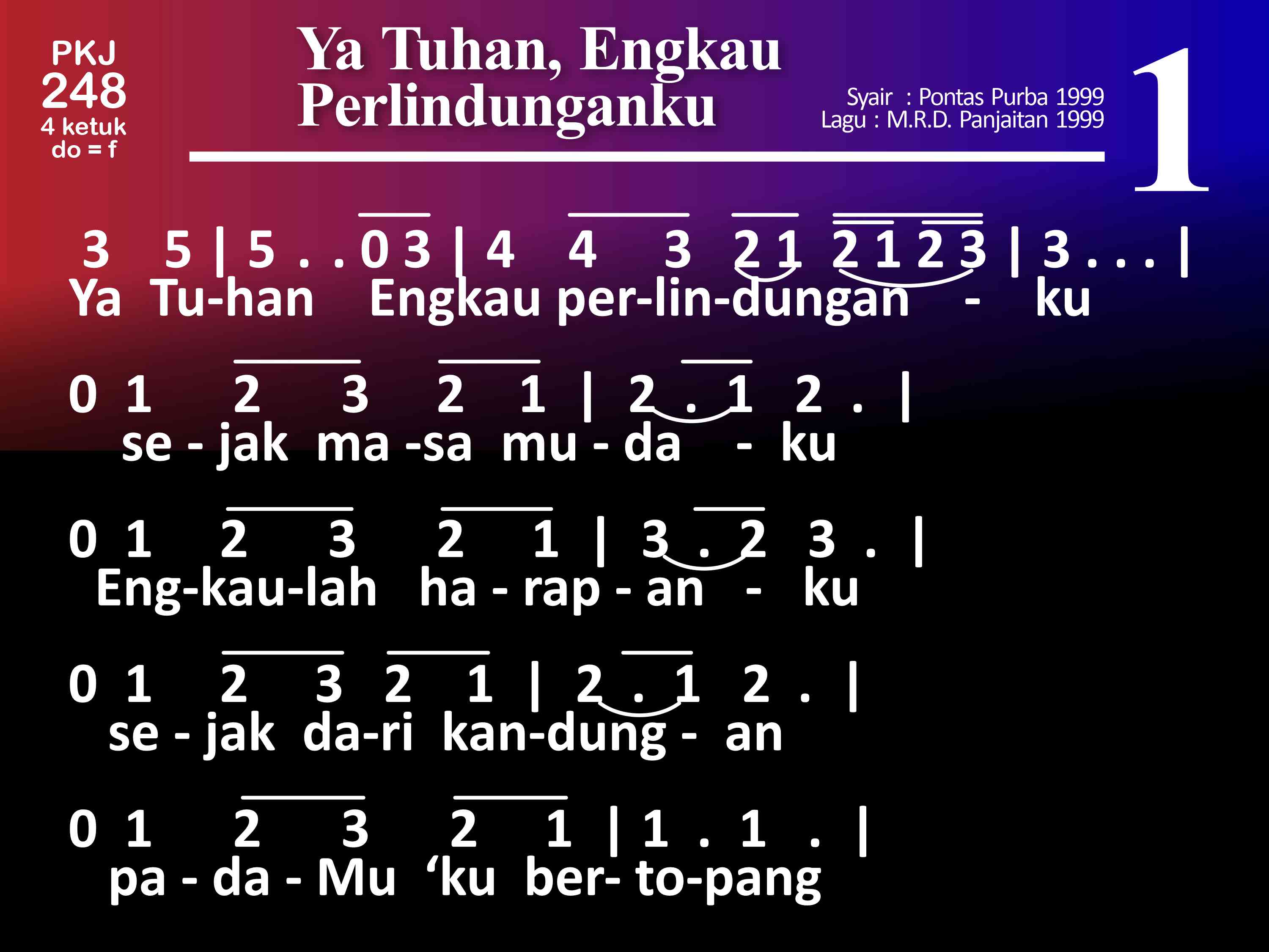 KidungOnline.com - PKJ 248 YA TUHAN, ENGKAU PERLINDUNGANKU