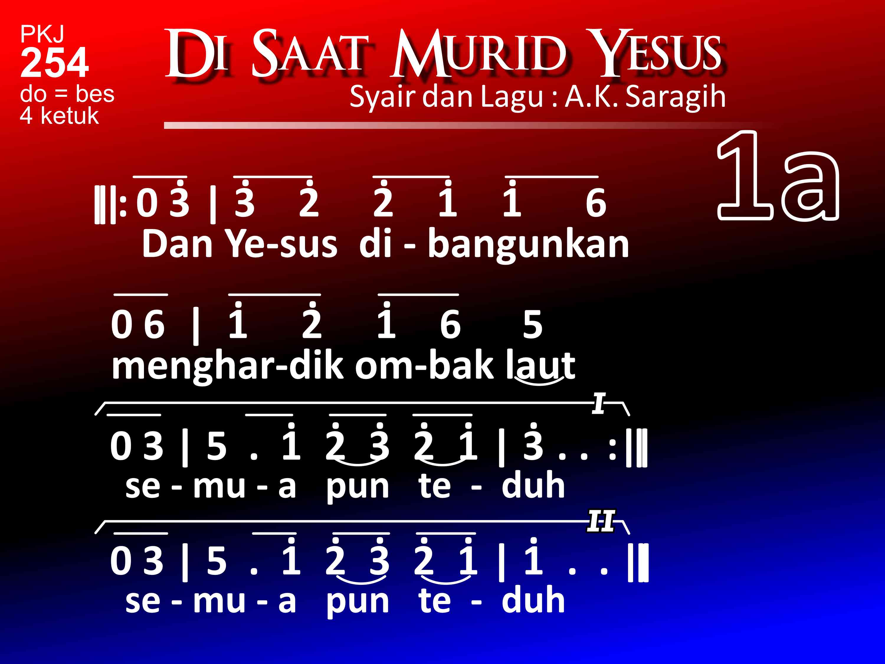 KidungOnline.com - PKJ 254 DI SAAT MURID YESUS