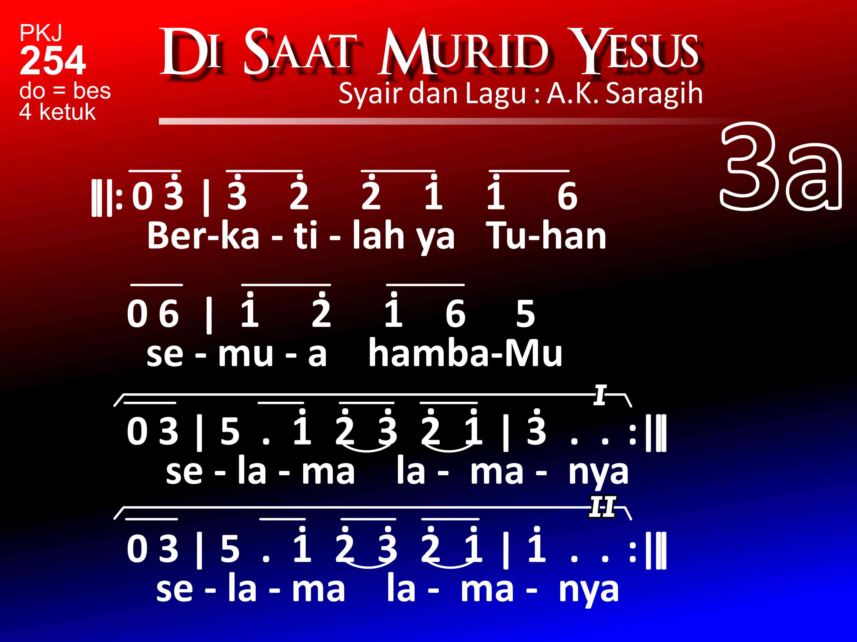 KidungOnline.com - PKJ 254 DI SAAT MURID YESUS