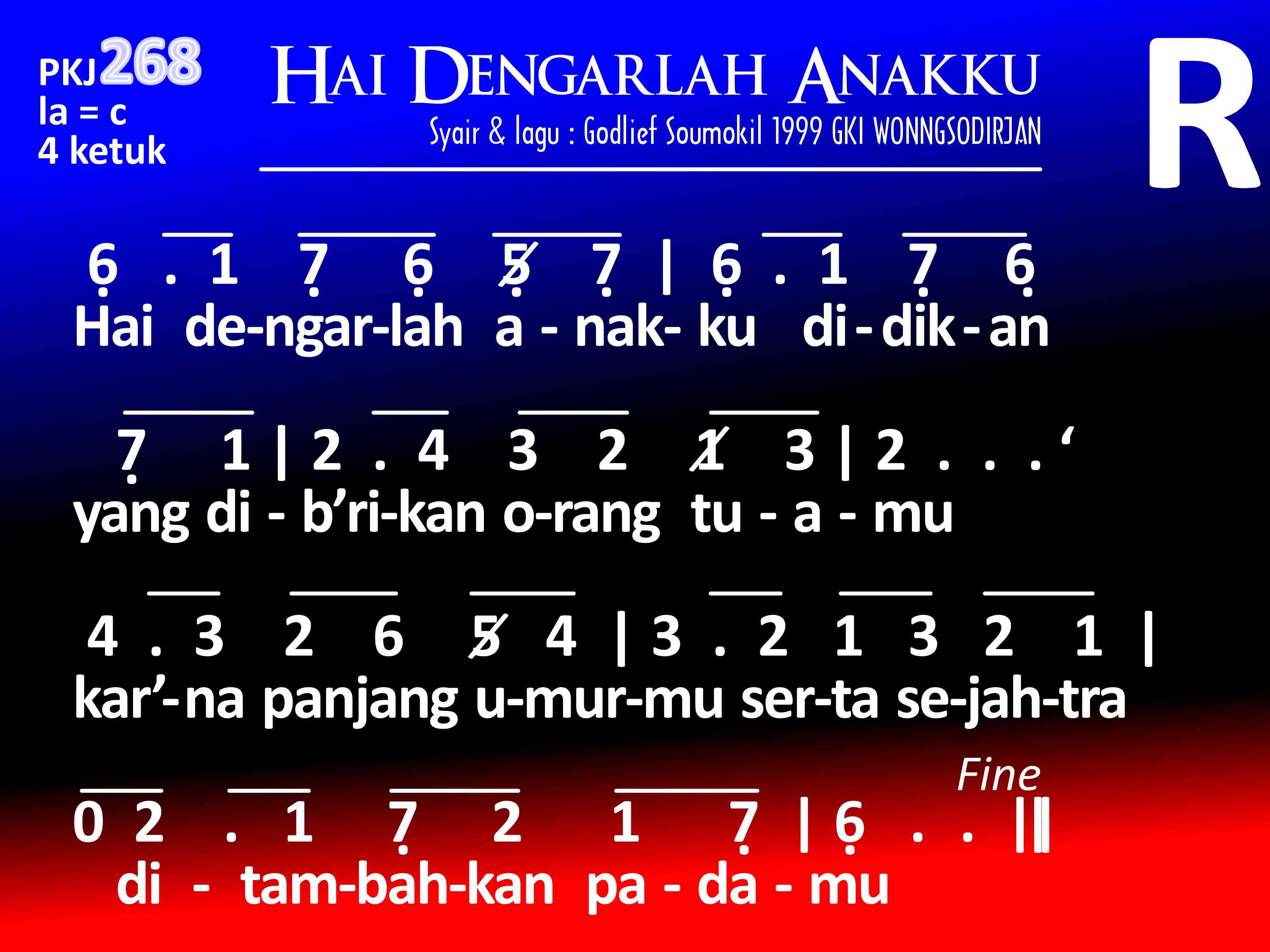 KidungOnline.com - PKJ 268 HAI DENGARLAH ANAKKU