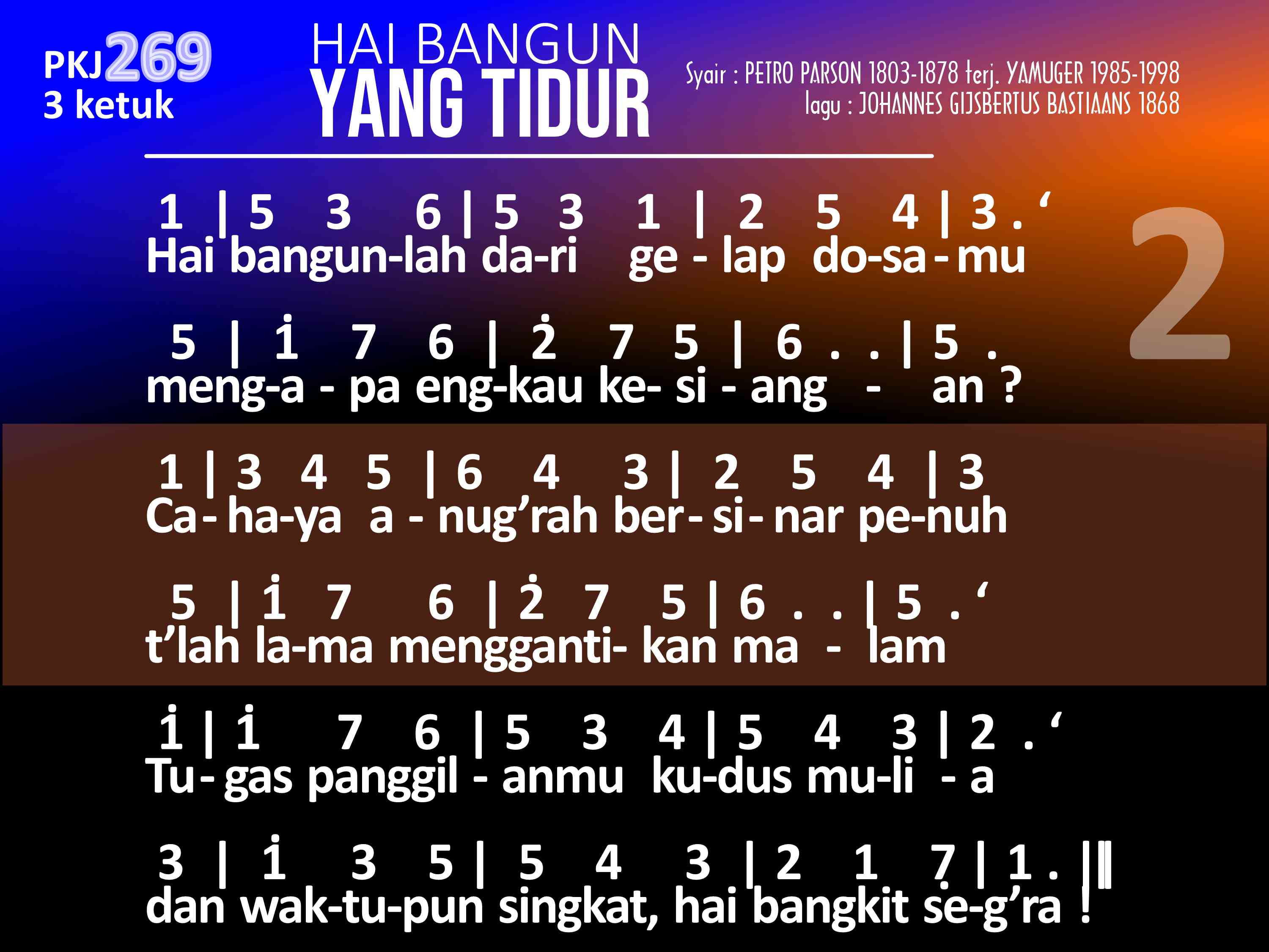 KidungOnline.com - PKJ 269 HAI BANGUN, YANG TIDUR