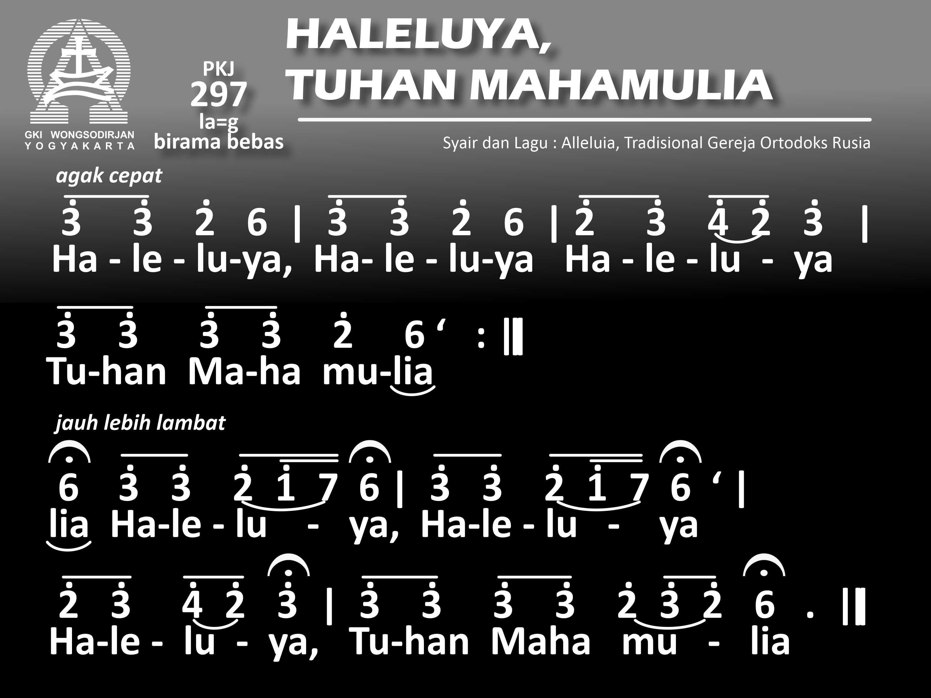 KidungOnline.com - PKJ 297 HALELUYA TUHAN MAHAMULIA